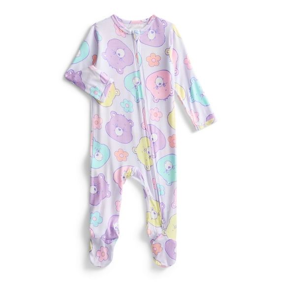 Care Bears Baby Girls Sleep N Play Footed One Piece Pajamas, Sizes 0M-6 ...