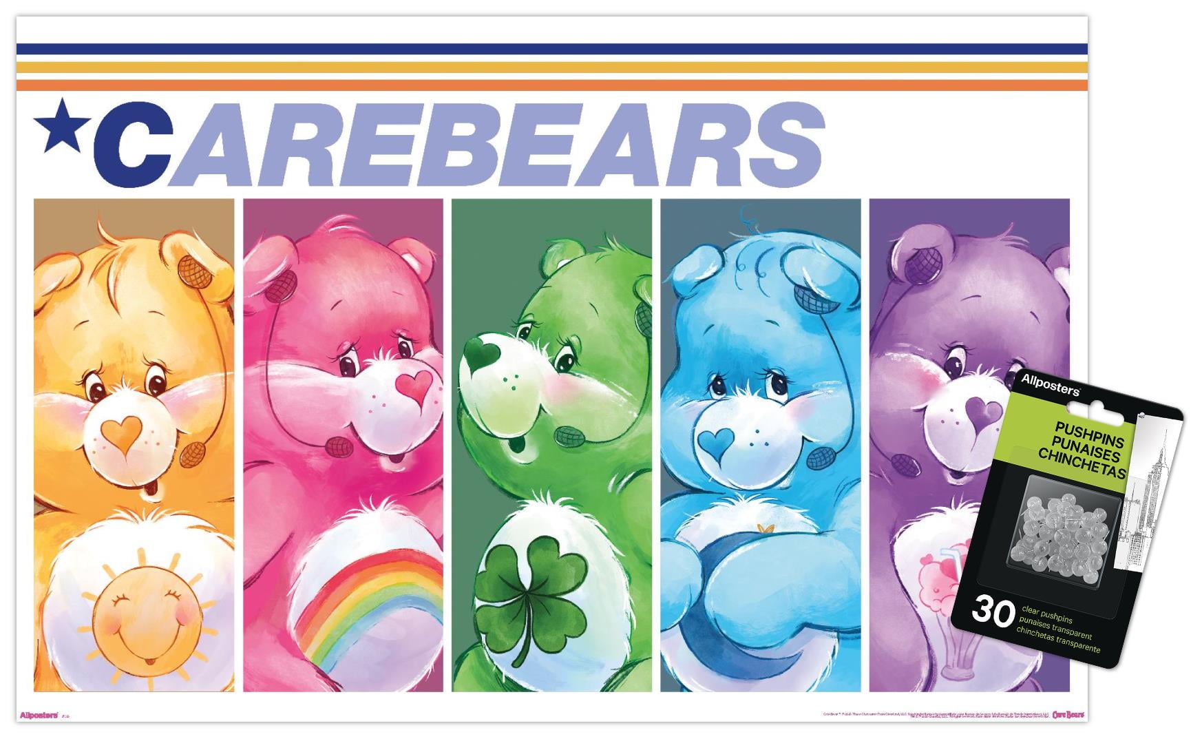 Care Bears: Band Art - Pop Star Bear Crew Wall Poster with Push Pins ...