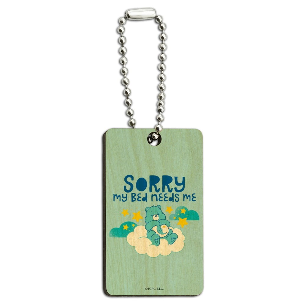 Care Bears Bedtime Bear My Bed Needs Me Wood Wooden Rectangle Keychain ...