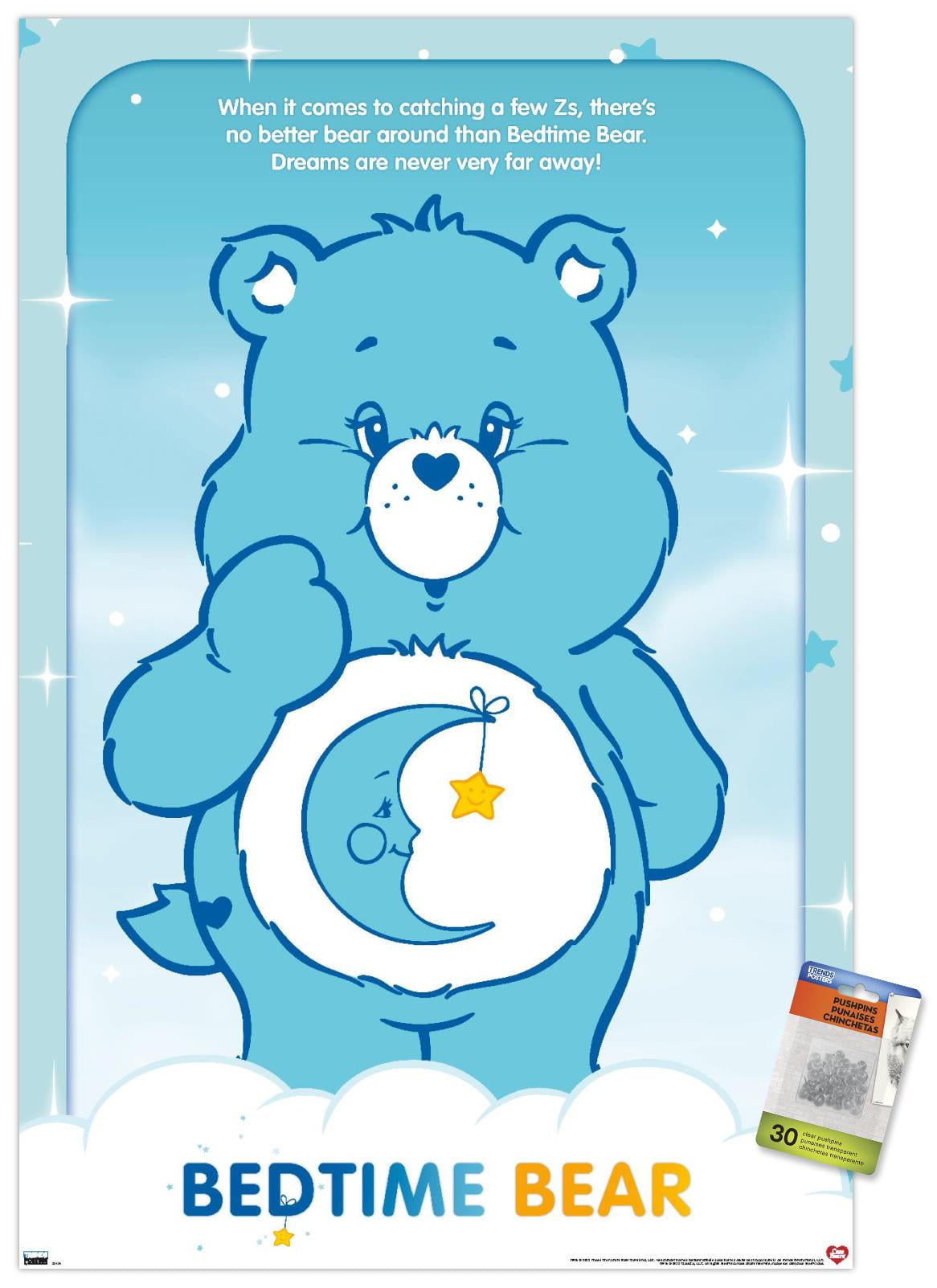 Care Bears - Bedtime Bear Wall Poster with Pushpins, 22.375" x 34" - Walmart.com