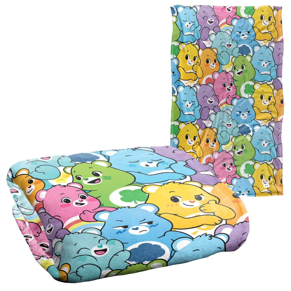 Care Bears Blanket, 36' x 58' Very Many Bears Pattern Silky Touch Super ...