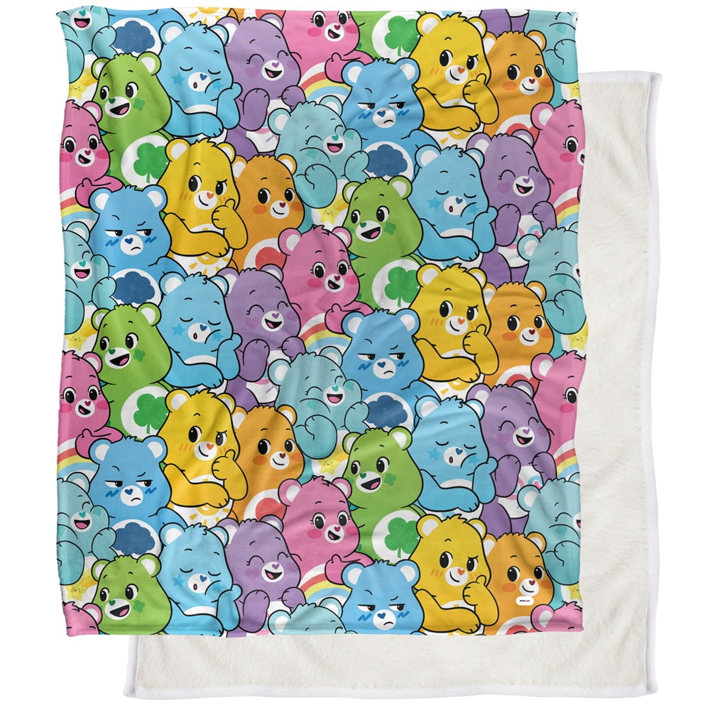 Care Bears Blanket, 50' x 60' Very Many Bears Pattern Silky Touch ...