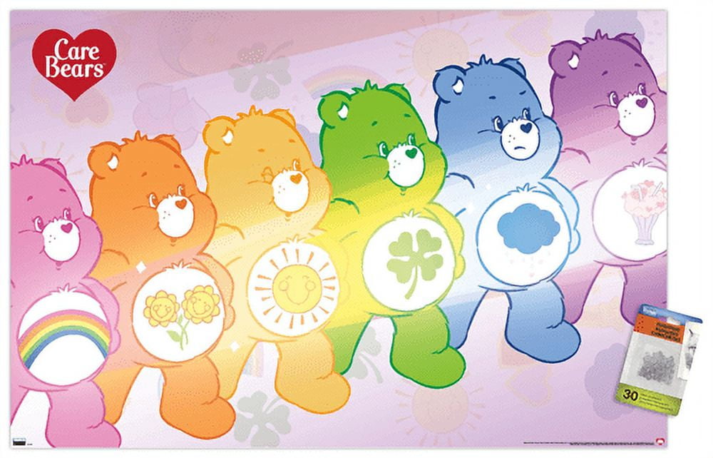 Care Bears - Care Bear Stare Wall Poster with Push Pins, 22.375" x 34" - Walmart.com