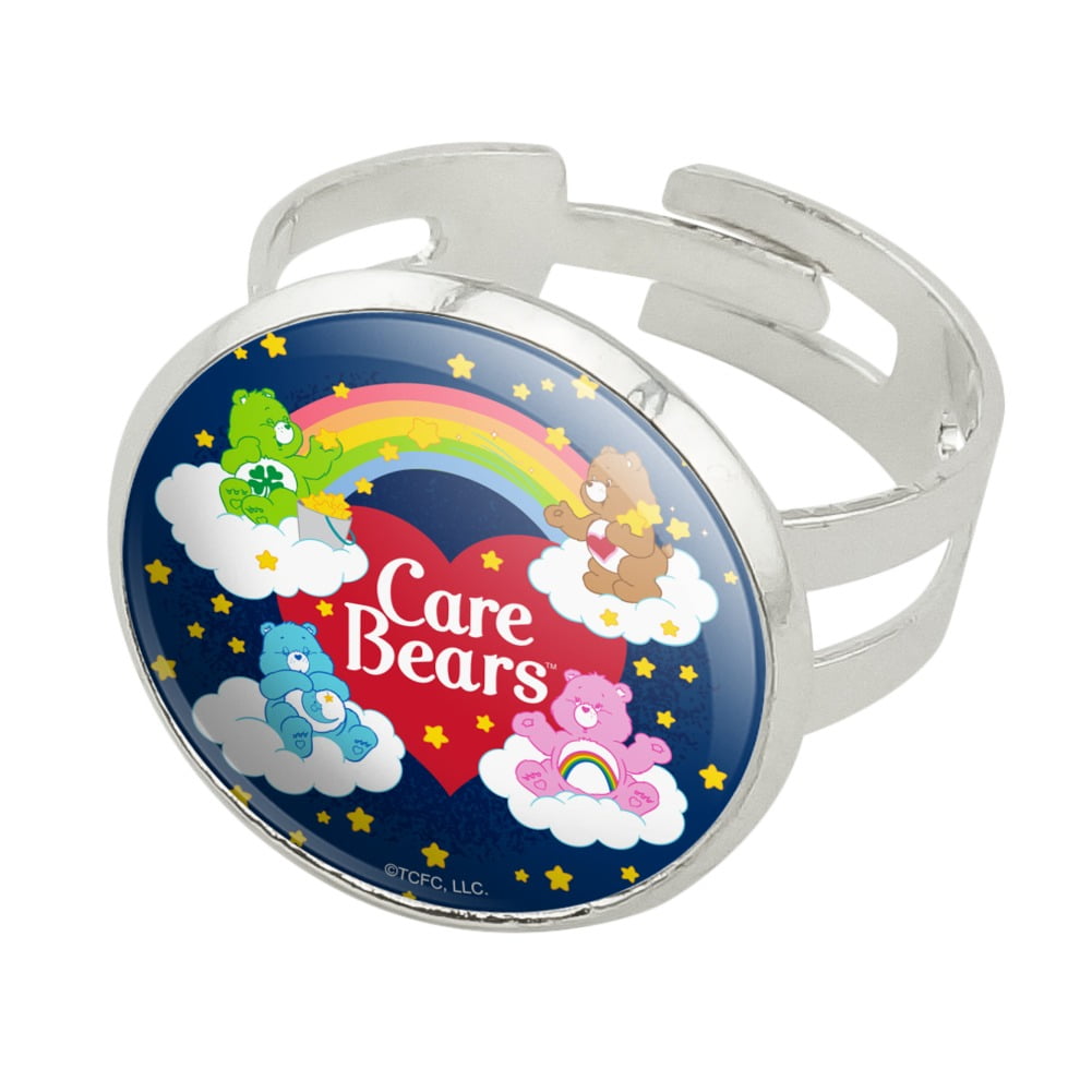Care Bears Classic Logo Group Silver Plated Adjustable Novelty Ring ...