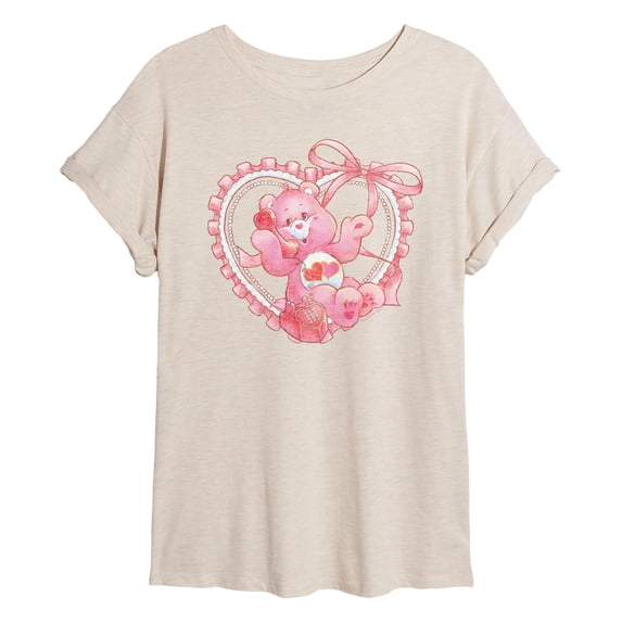 Care Bears - Coquette Heart - Juniors Oversized Graphic T-Shirt ...