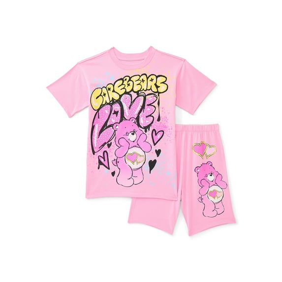 Care Bears Girls Rhinestones Graffiti Graphic Boyfriend Tee with ...