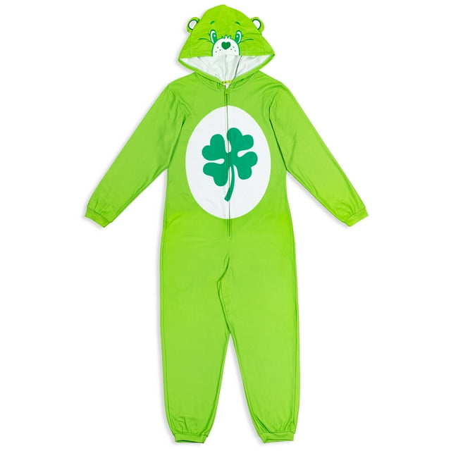 Care Bears Good Luck Bear Mens Fleece Zip Up Costume Pajama Coverall ...