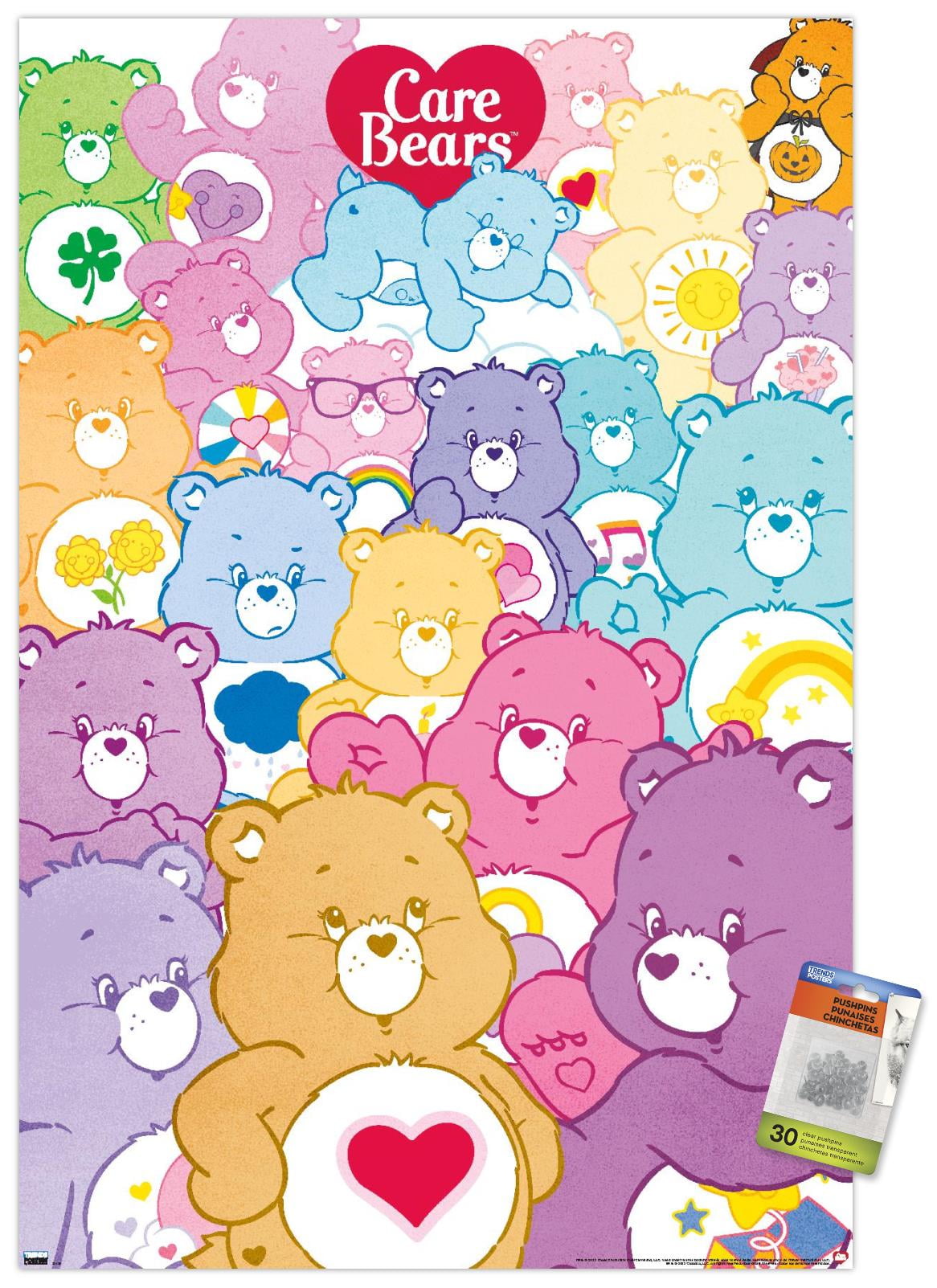 Care Bears - Group Wall Poster with Pushpins, 22.375" x 34" - Walmart.com