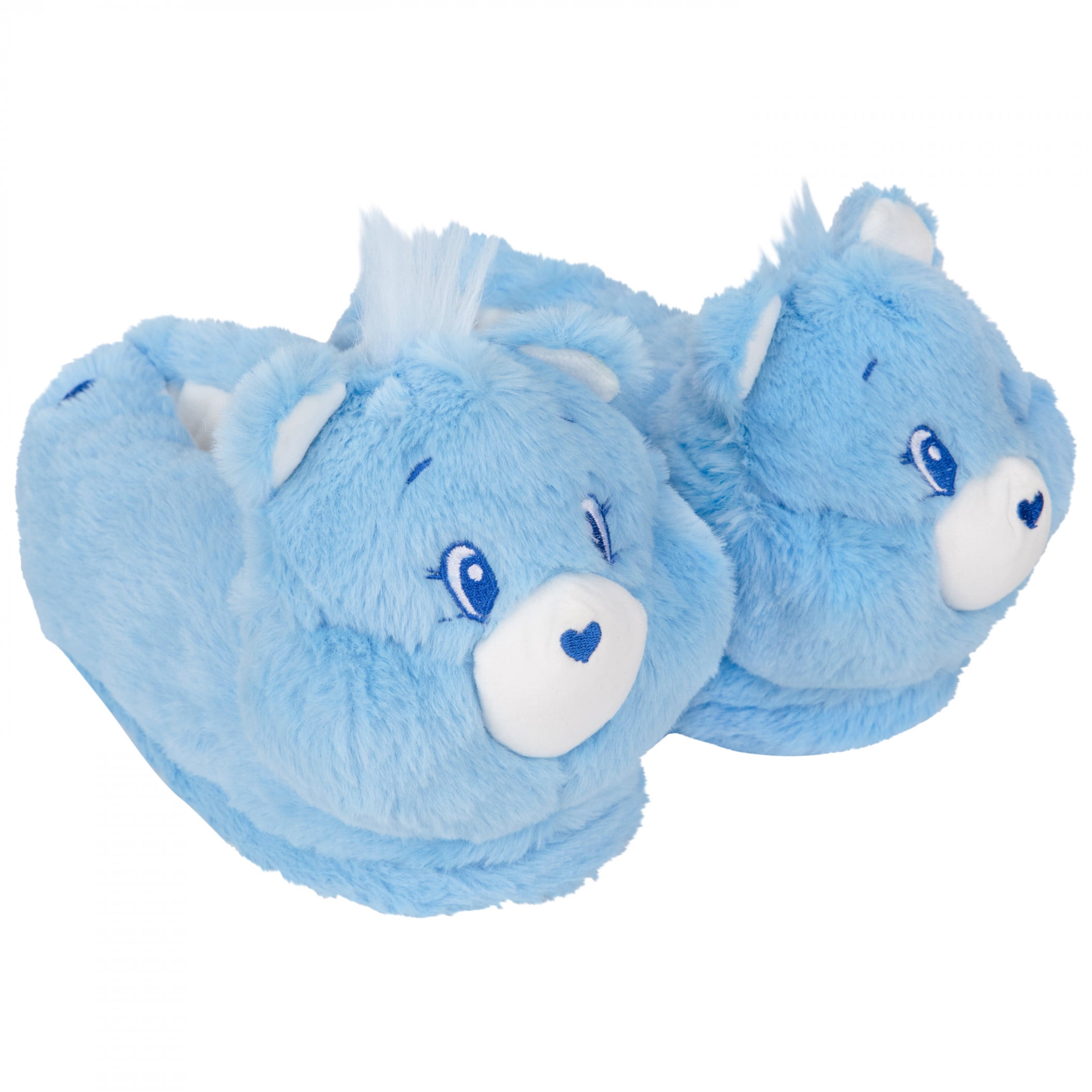 Care Bears Women's Grumpy Bear 3D Plush Face Slippers, Adult Shoe Size ...