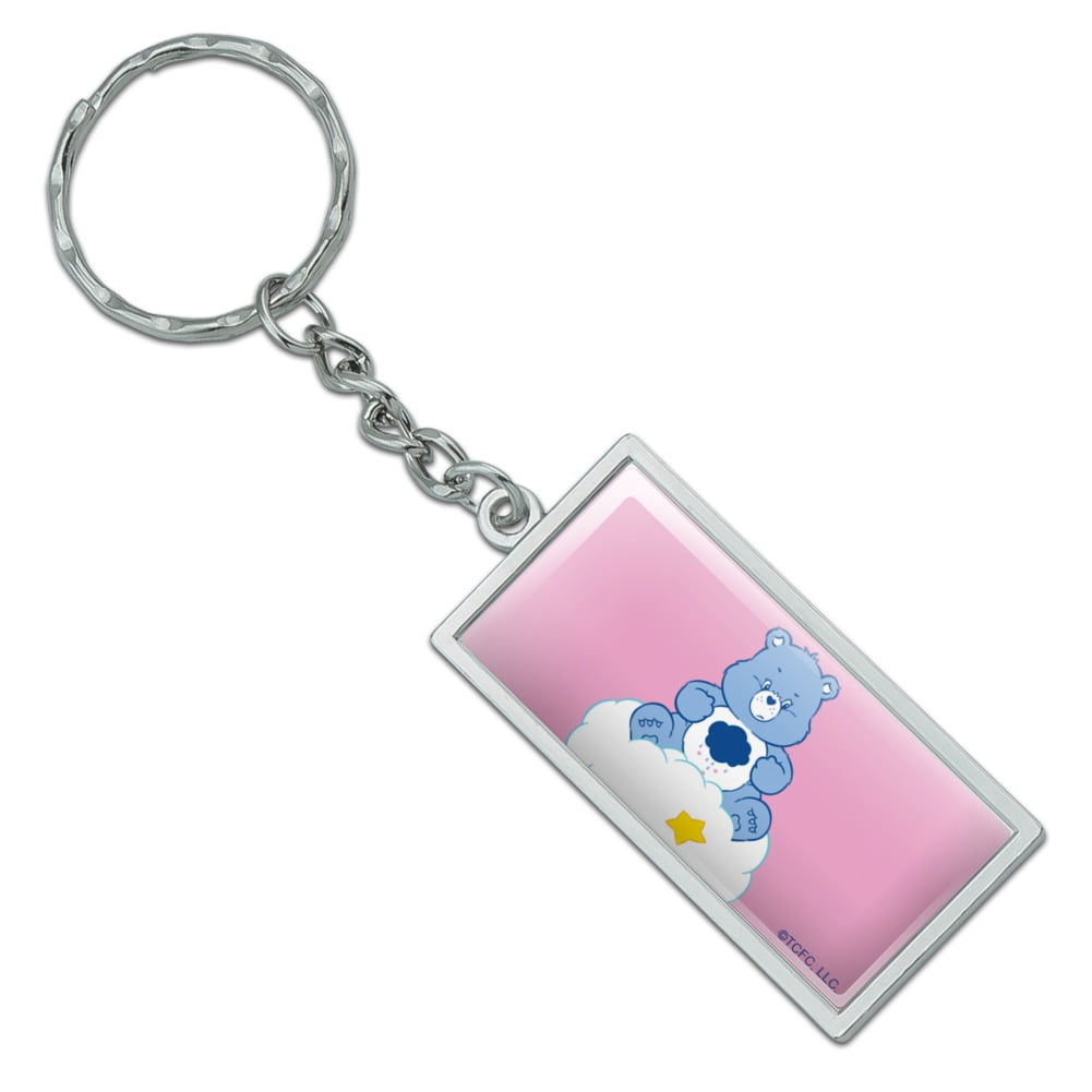 Care Bears Grumpy Bear Rectangle Chrome Plated Metal Keychain Key Chain ...
