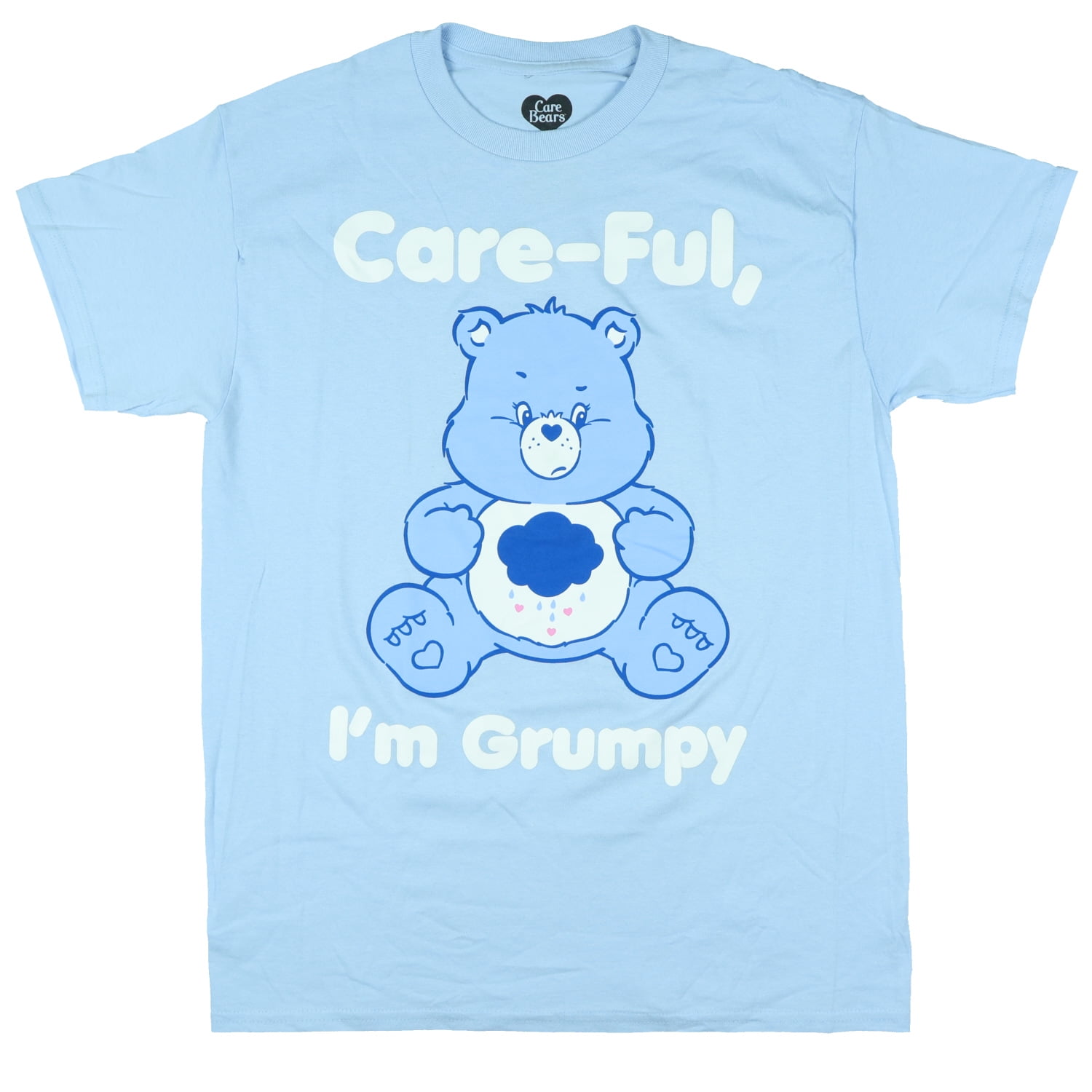 Care Bears Mens' Care-Ful I'm Grumpy Blue Grumpy Bear Graphic Print T ...