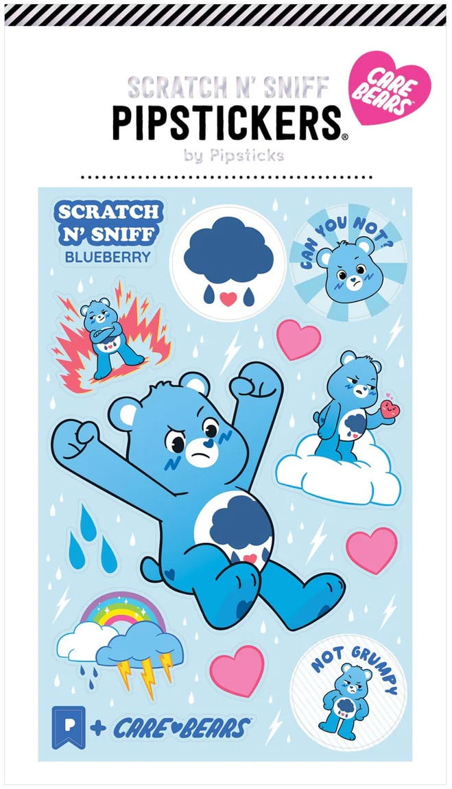 Care Bears Pipstickers Grumpy Bear Scratch N' Sniff Sticker Set ...