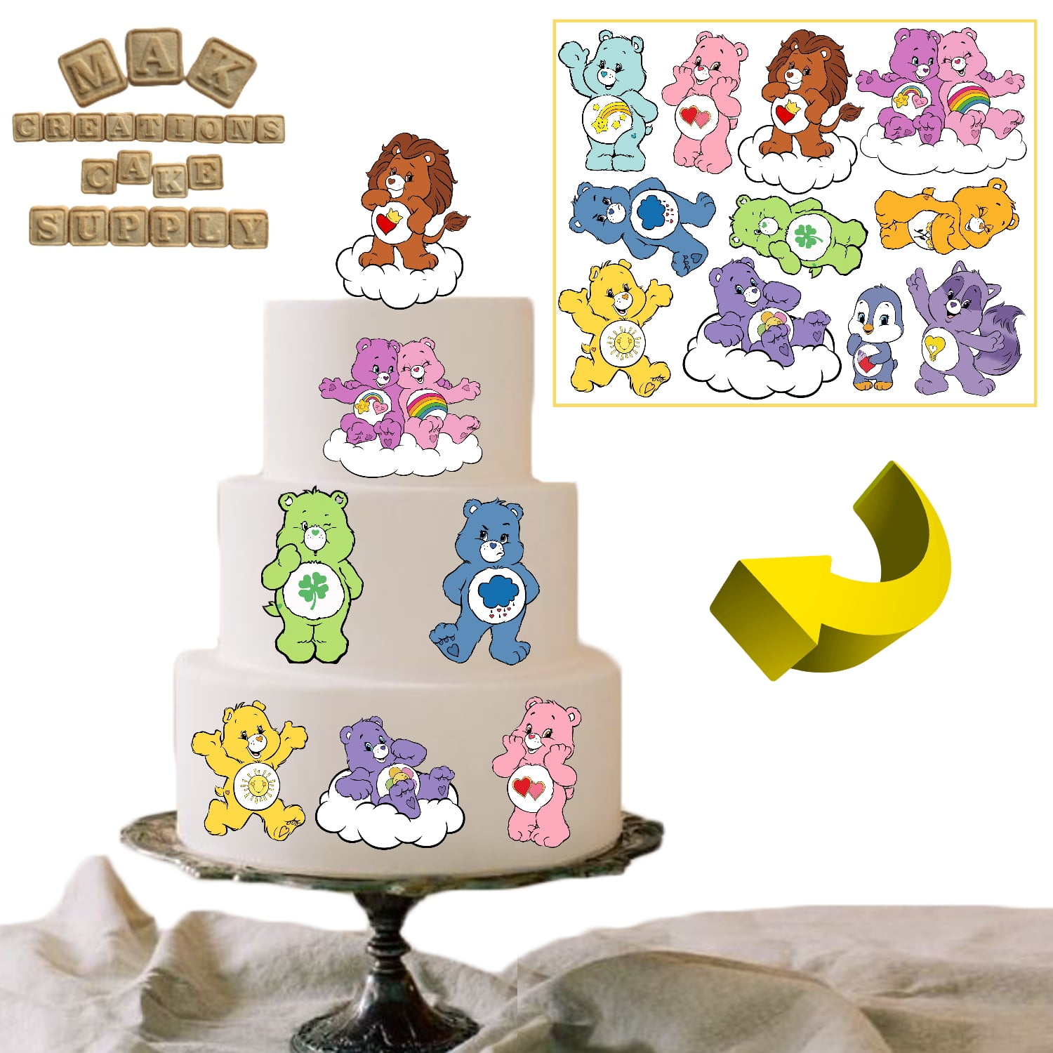 Care Bears Pre Cut Edible Cake Stickers - Walmart.com