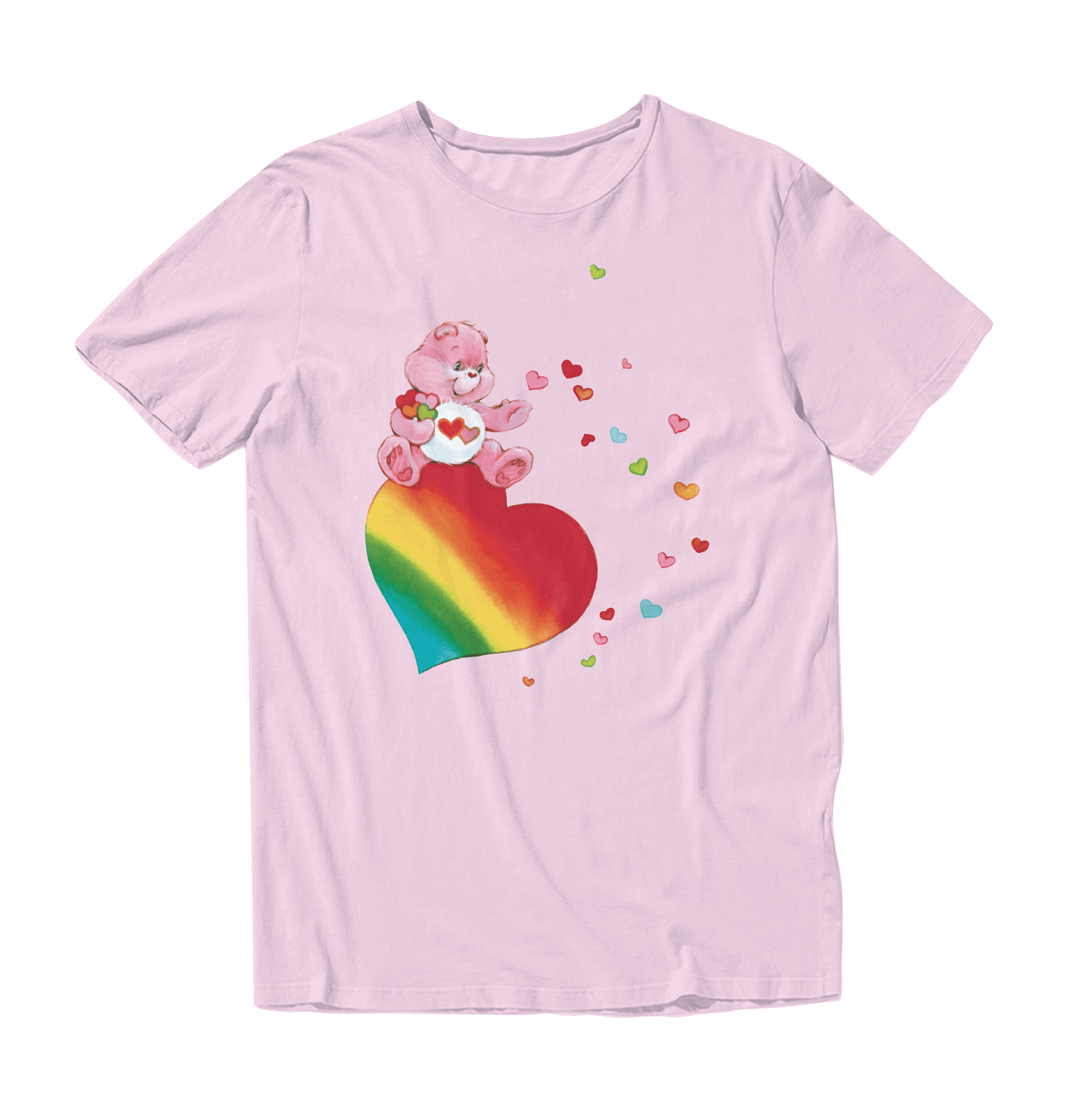 Care Bears Rainbow Heart Adult Unisex Short Sleeve T-Shirt (Light Pink, S-XXL) - Walmart.com