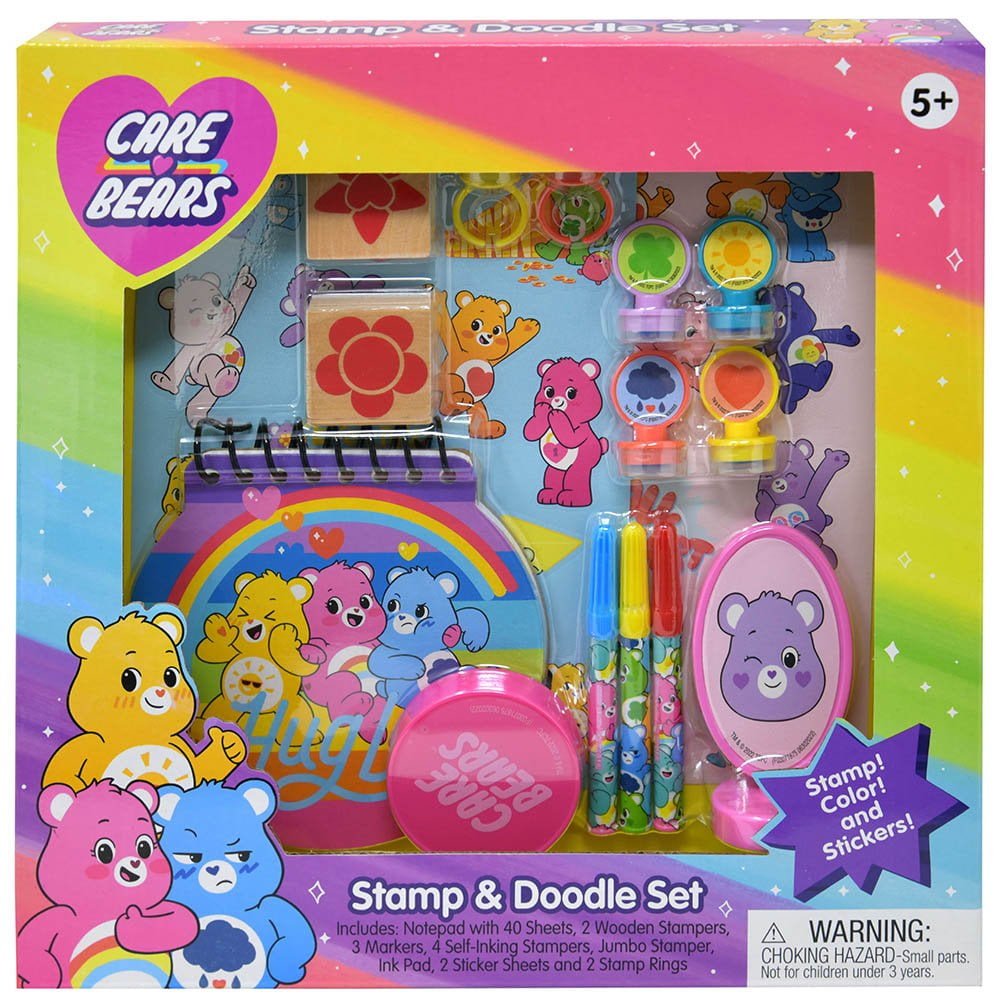 Care Bears Stamp & Doodle Set- NOTEDPAD, STAMPERS, MARKER, STICKER ...