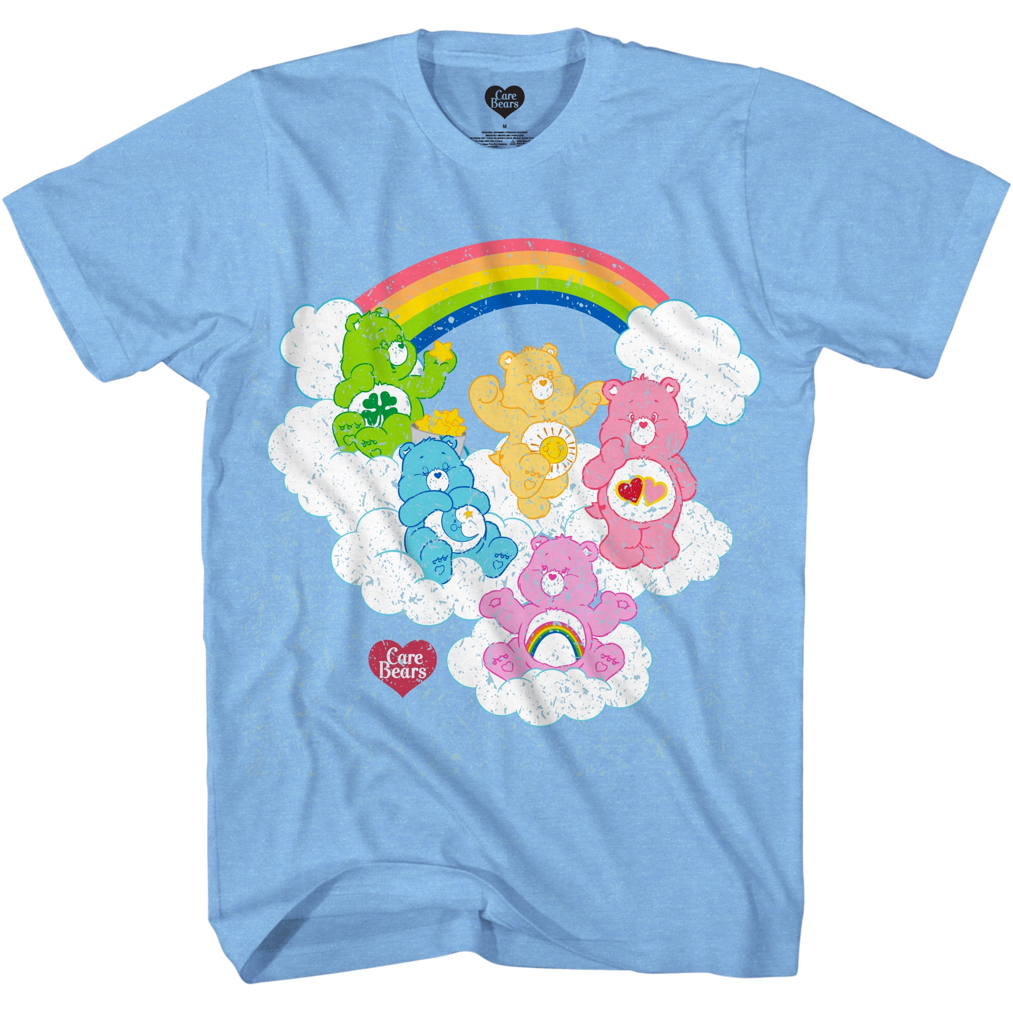 Care Bears T-Shirt - Classic Care Bears Distressed Look Shirt for Men ...