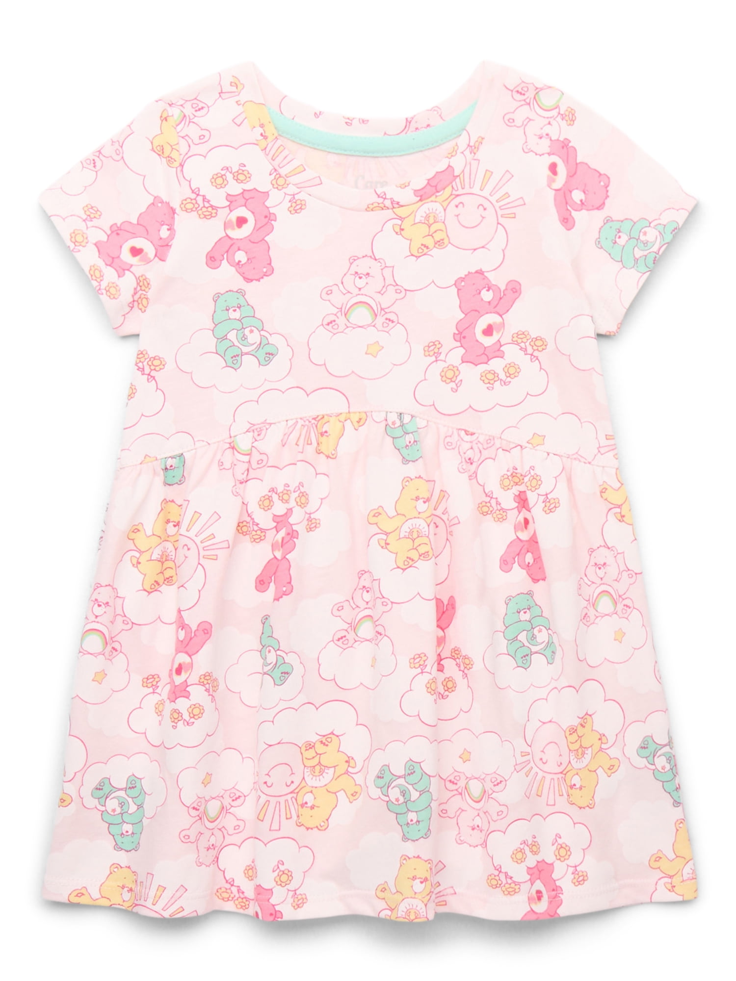 Care Bears Toddler Girls' Print Skater Dress with Short Sleeves, Sizes ...
