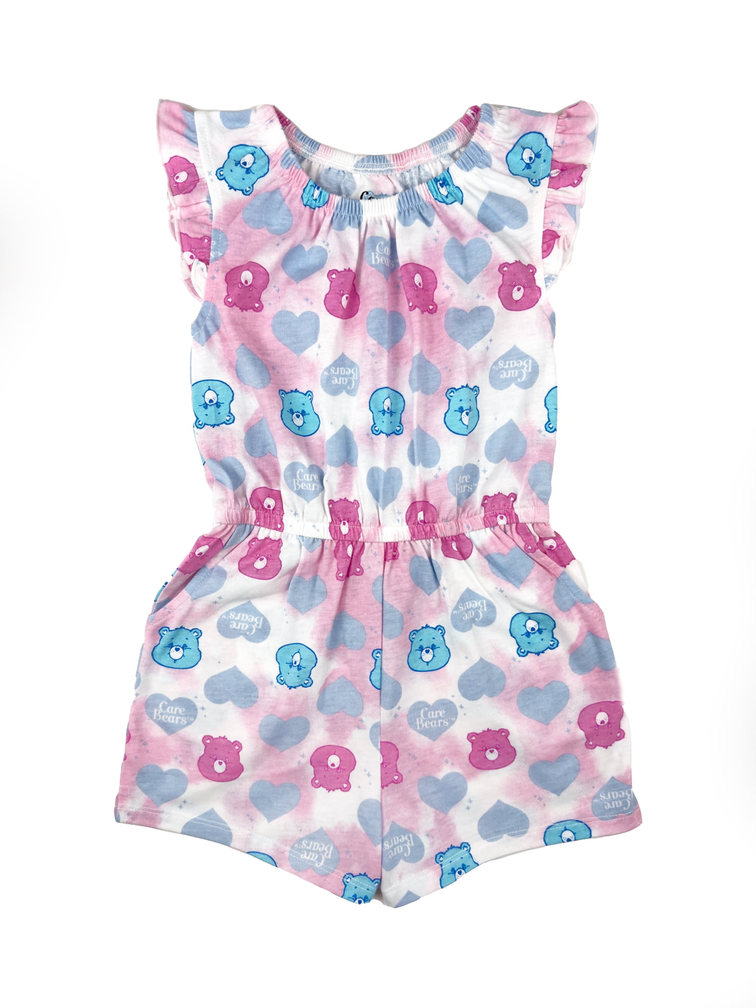 Care Bears Toddler Girls Flutter Sleeve All Over Print Romper, Sizes 12M-5T - Walmart.com