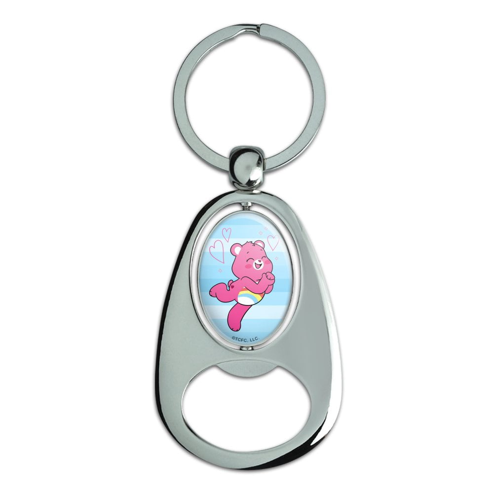 Care Bears: Unlock The Magic Cheer Bear Keychain Chrome Metal Spinning ...
