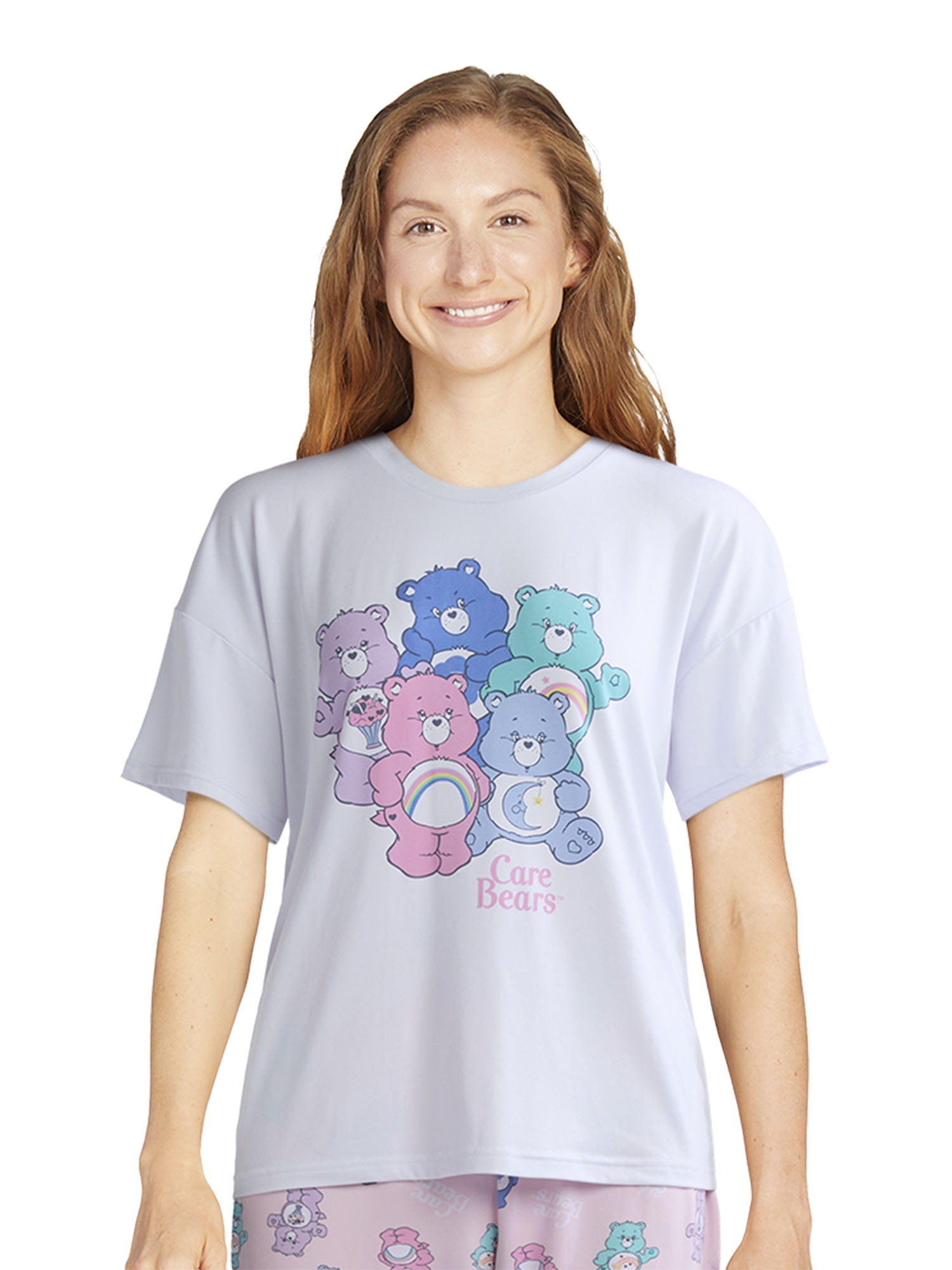 Care Bears Oversized Tee Pants Pajama Set - women's Sleepwear - Walmart.com