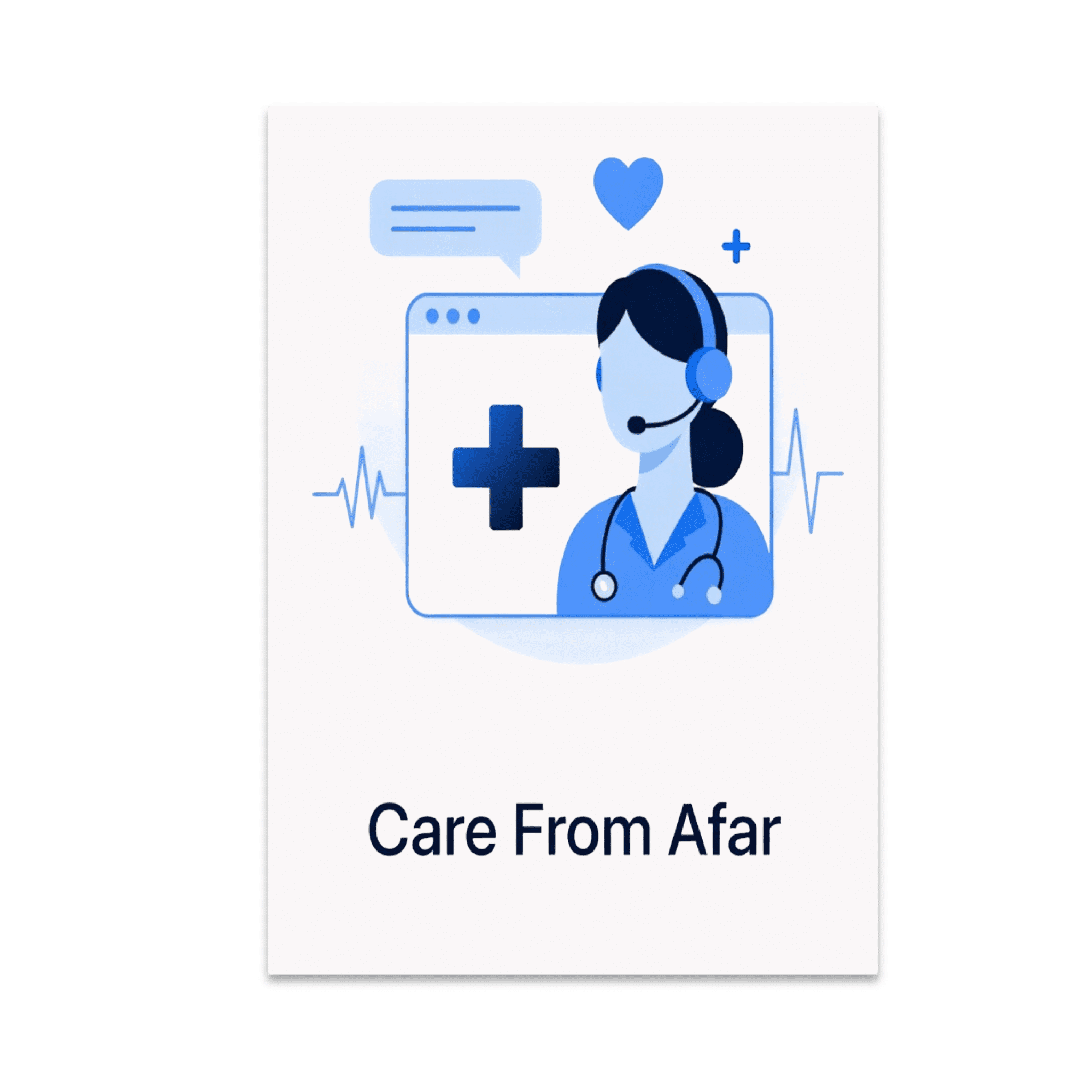 Care From Afar Telehealth Nurse Illustration - Healthcare Professional ...