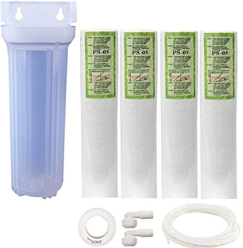 Care N Made Pre Filter Clear Plastic 10 Inch Housing Bowl with 4 Pieces ...