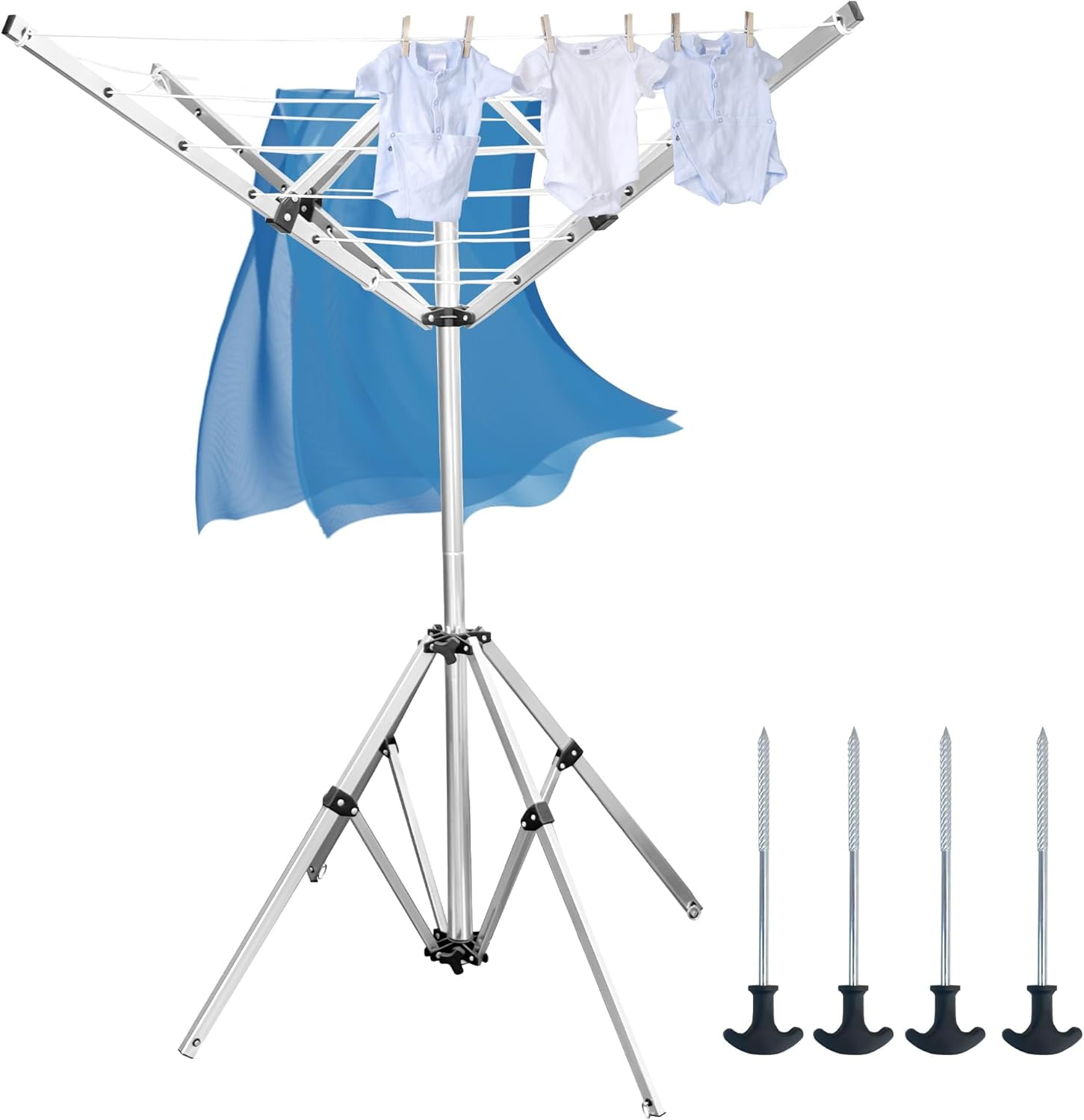 Care Outdoor Drying Rack with 4-arm Telescopic Aluminum Drying Rack ...