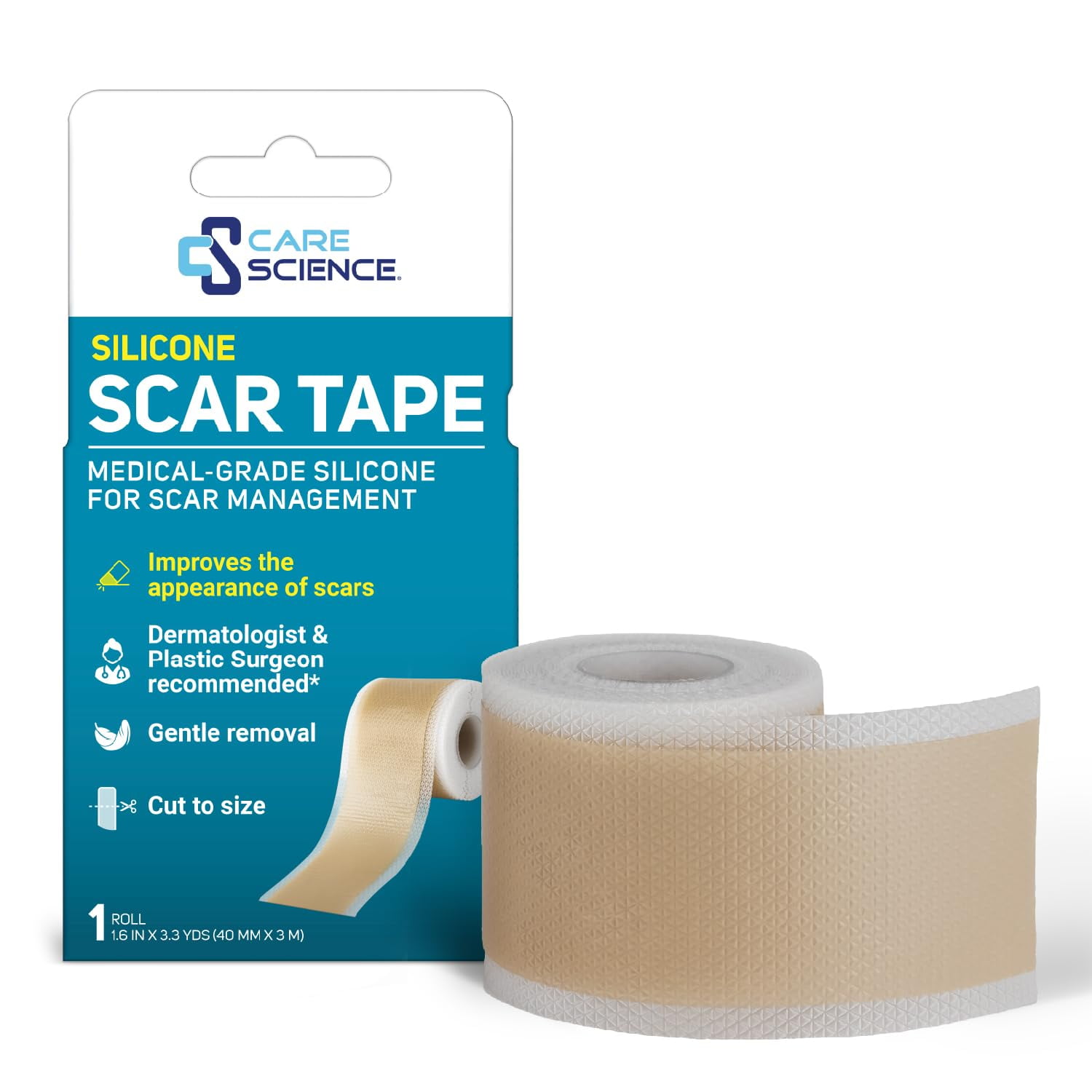 Care Science Silicone Scar SBF3 Tape 1.6 x 120in 1ct | Scar Tape for ...