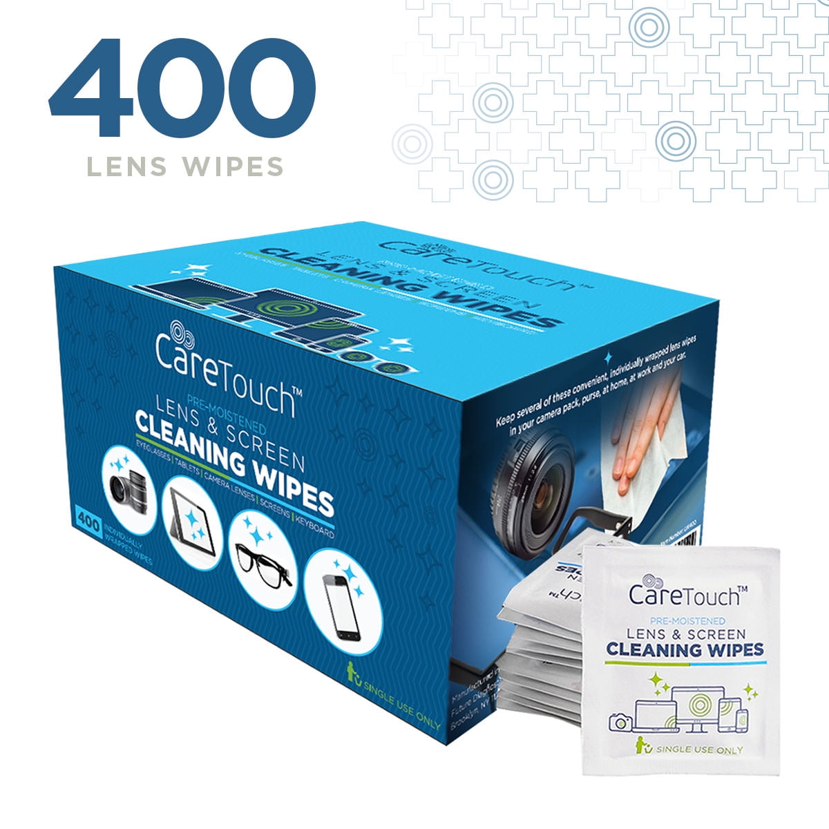 Care Touch Lens Cleaning Wipes - Pre Moistened Cleansing Cloths, Great ...