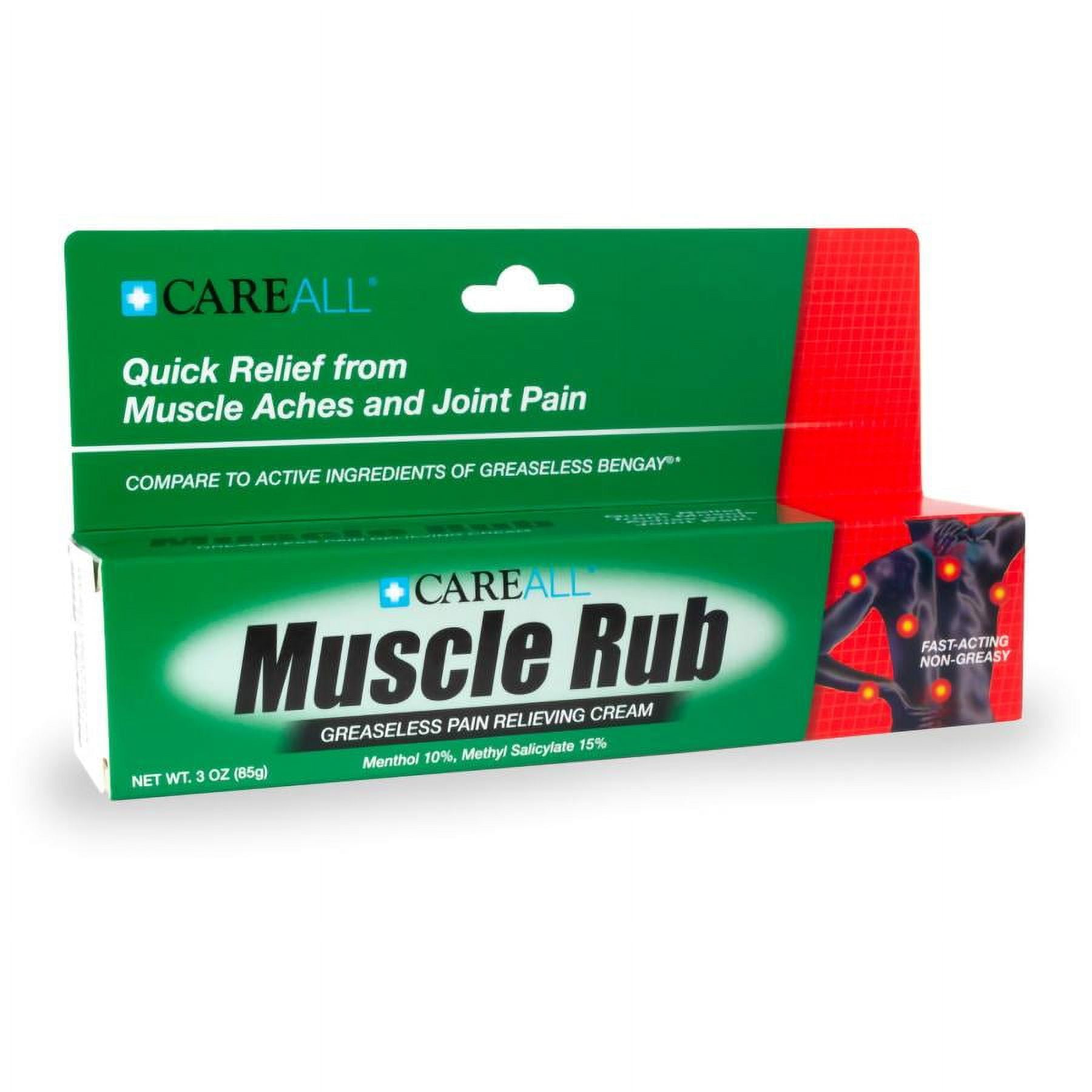 CareAll Muscle Rub Pain Relief Cream, Menthol 10% Methyl Salicylate 15% ...