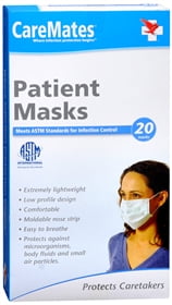CareMates Ear-Loop Patient Masks, One Size Fits All, 20 Count HSA/FSA ...