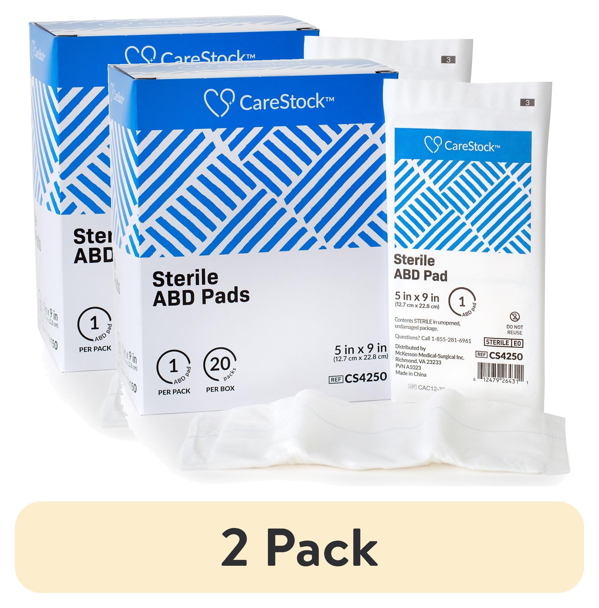 (2 pack) CareStock Abdominal Pad - Highly Absorbent Nonwoven Cellulose ...