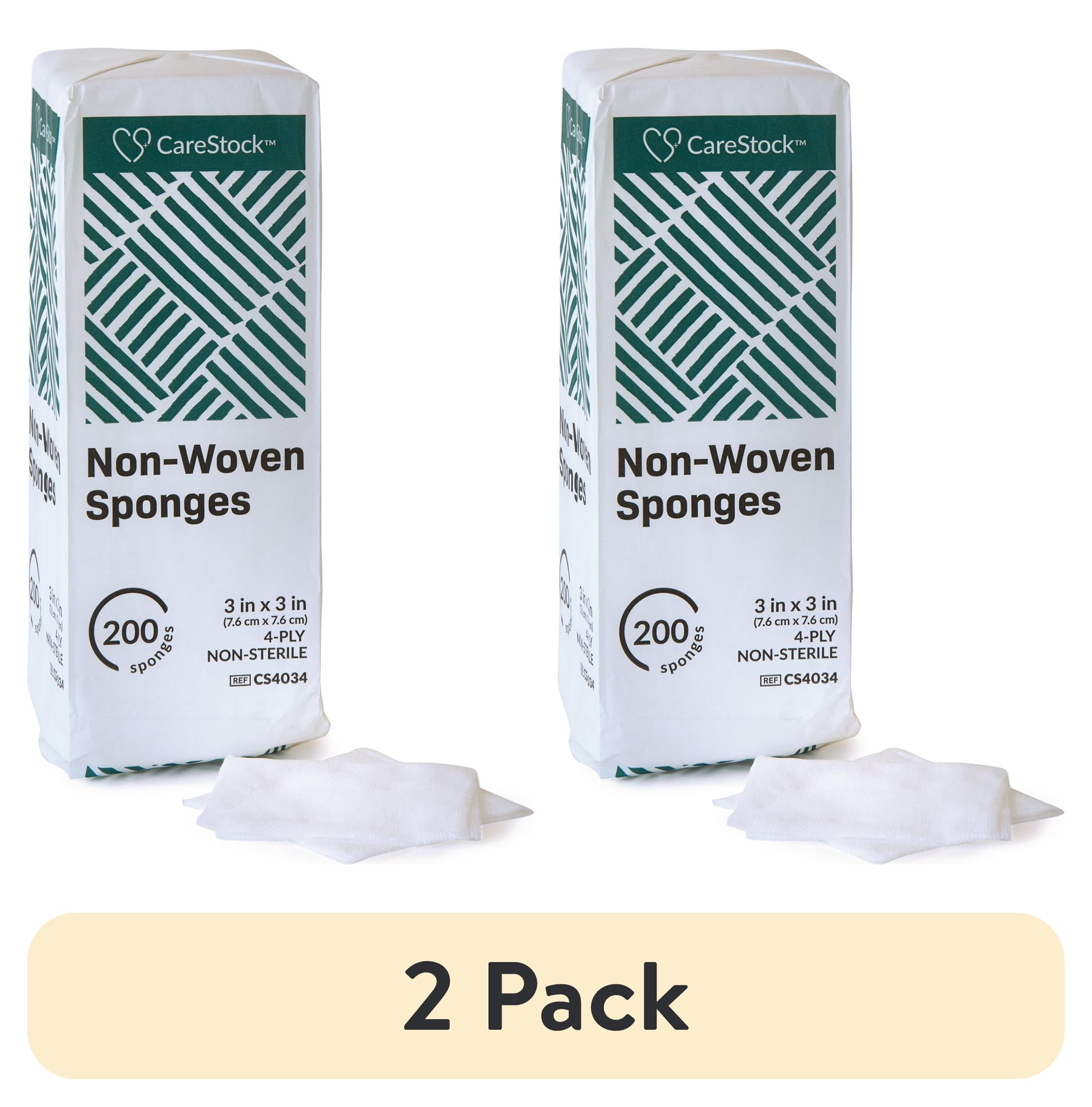 (2 pack) CareStock Gauze Sponge - Highly Absorbent, Medical-Grade ...