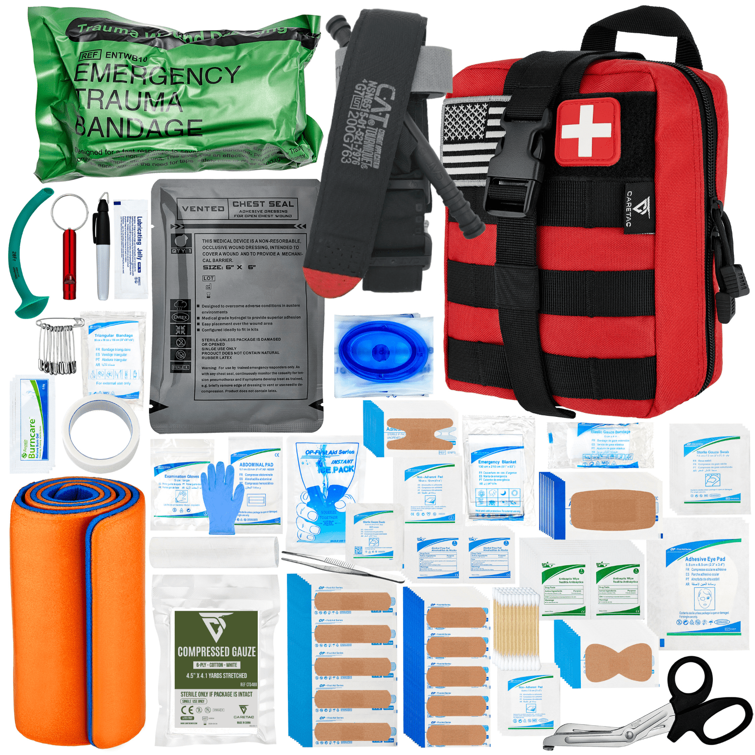 CareTac Tactical Trauma IFAK First Aid Kit – Tourniquet, Bleed Control ...