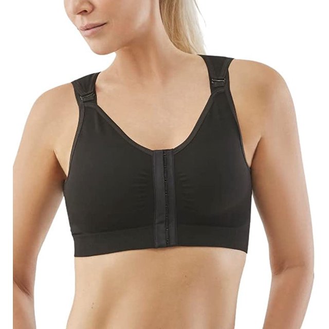 Carefix Bree Post-Op Wire Free Front Close Recovery Bra (3831),Small,Black - Walmart.com