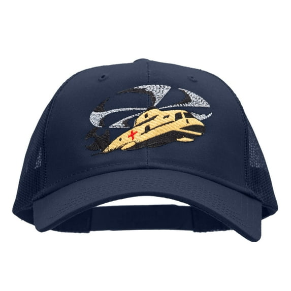 Careflight Helicopter Embroidered Cotton Twill Mesh Cap - Navy OSFM ...