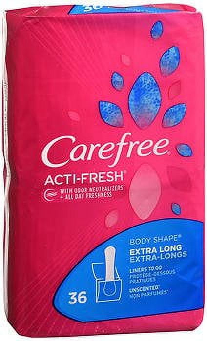 Carefree Acti-Fresh Extra Long Pantiliners Unscented (Pack of 32 ...
