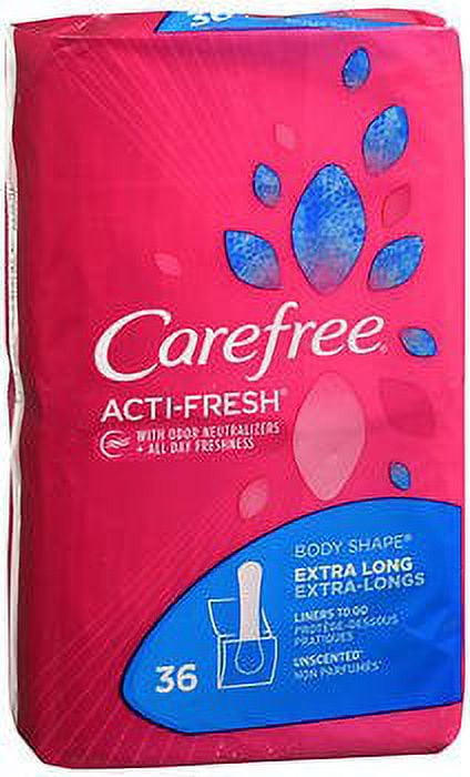Carefree Acti-Fresh Extra Long Pantiliners Unscented (Pack of 24 ...