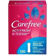 Carefree Extra Long Body Shape Panty Liner, Unscented, 93ct - Walmart.com