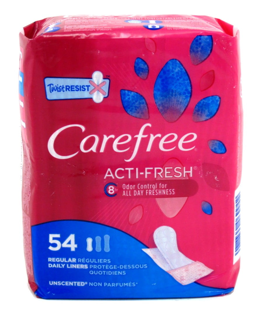 Carefree Acti-Fresh Regular 54 Count Daily Liner Unscented (Pack of 3) - Walmart.com