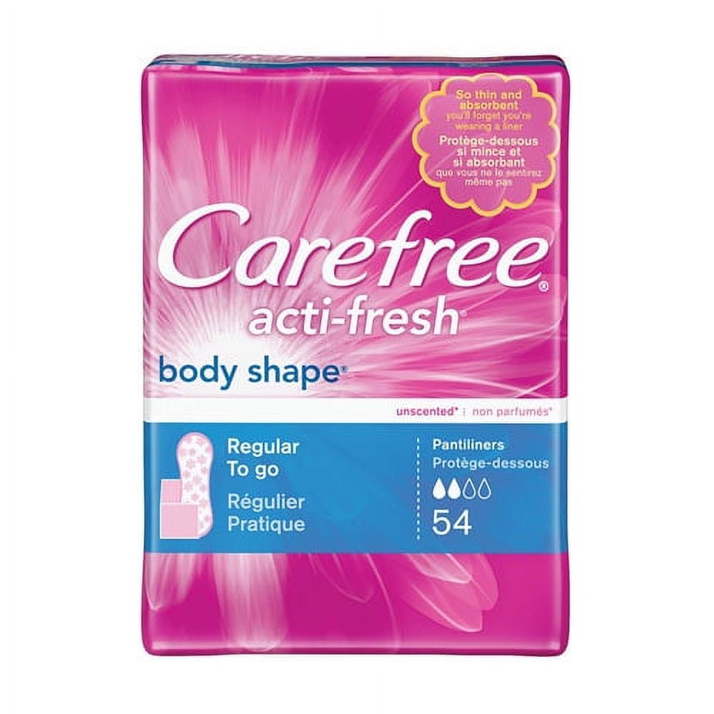 Carefree Acti-fresh Regular Unscented Pantiliners, Body Shape, To Go ...