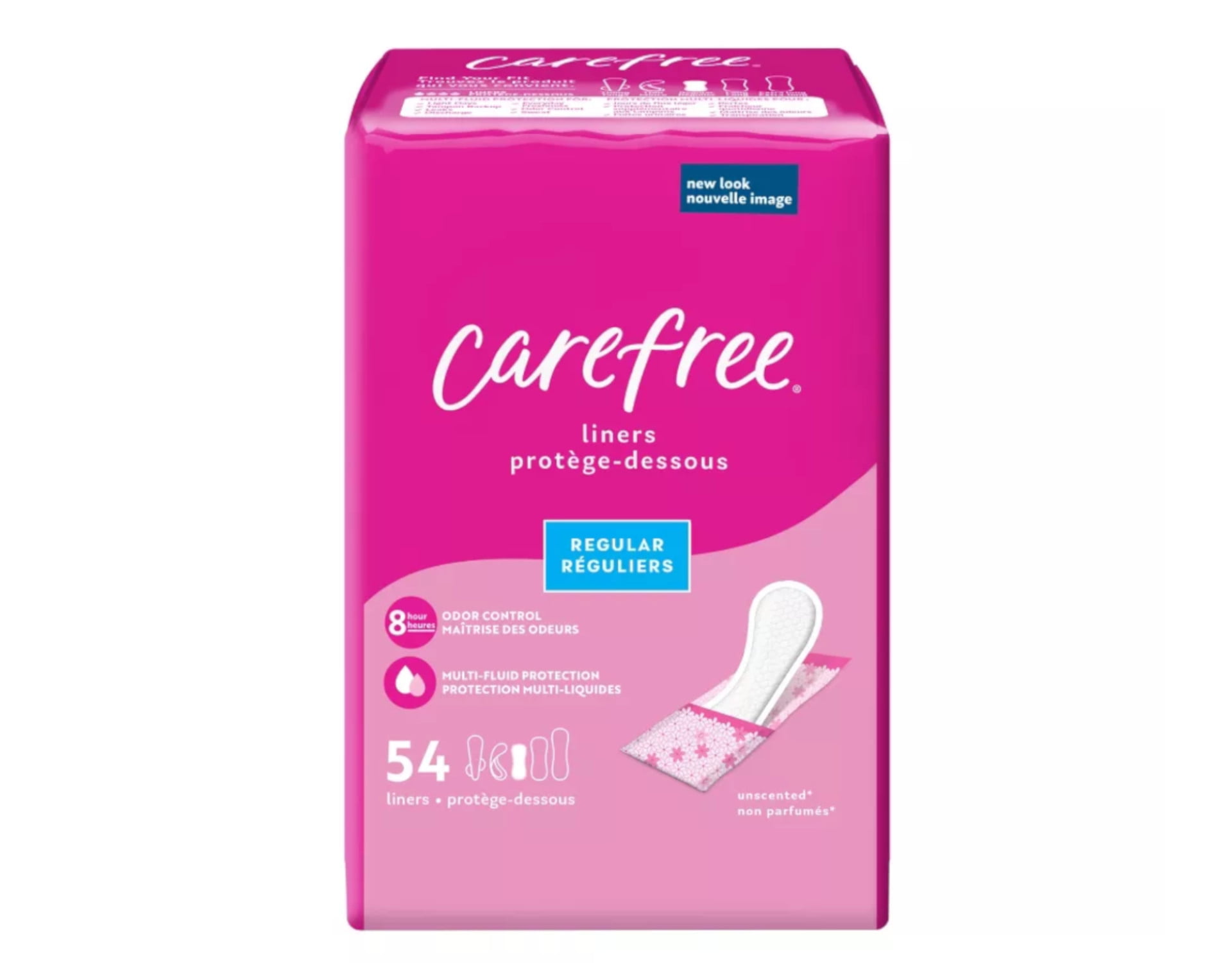Carefree Panty Liners Regular Liners Wrapped, 54 Count - Walmart.com