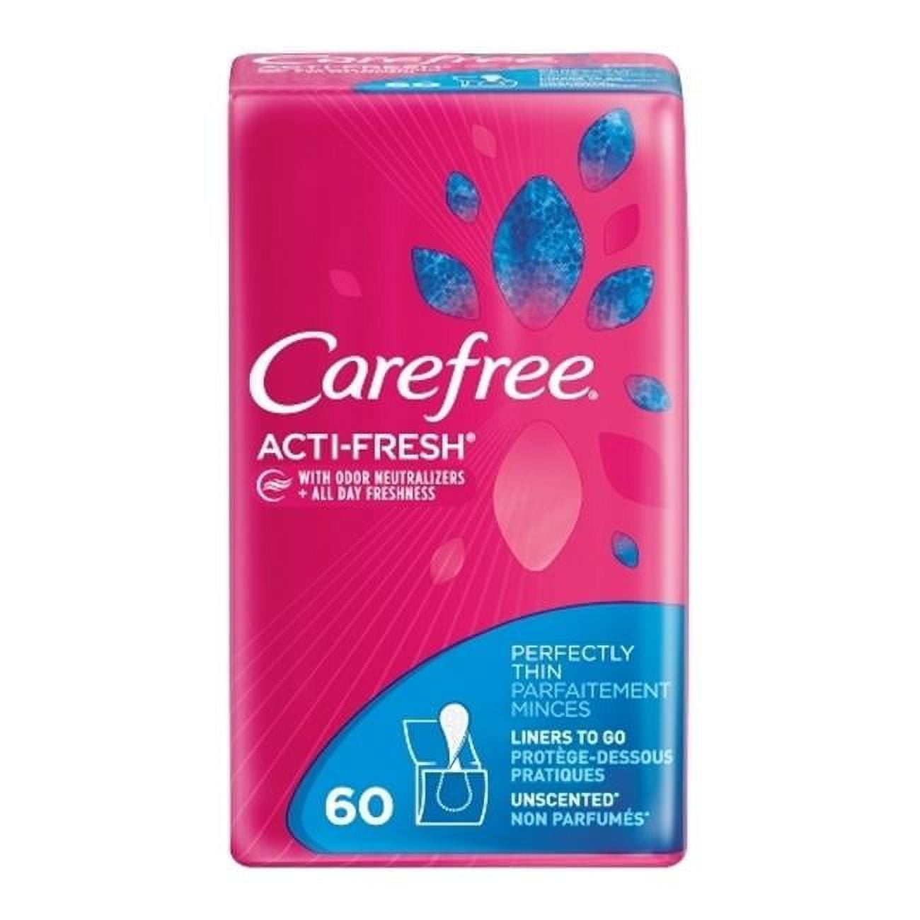 Carefree Carefree Pantiliner Thin Unscented 60 ct Case of 8 - Walmart.com