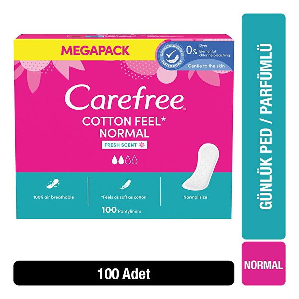 Carefree Cotton Feel Normal Perfumed Daily Pads 100 Pcs - Walmart.com