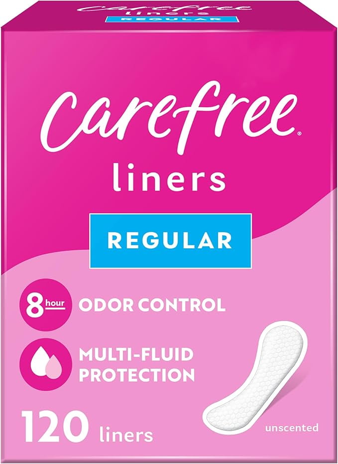 Carefree Panty Liners for Women, Regular, Unwrapped, Unscented, 120ct ...