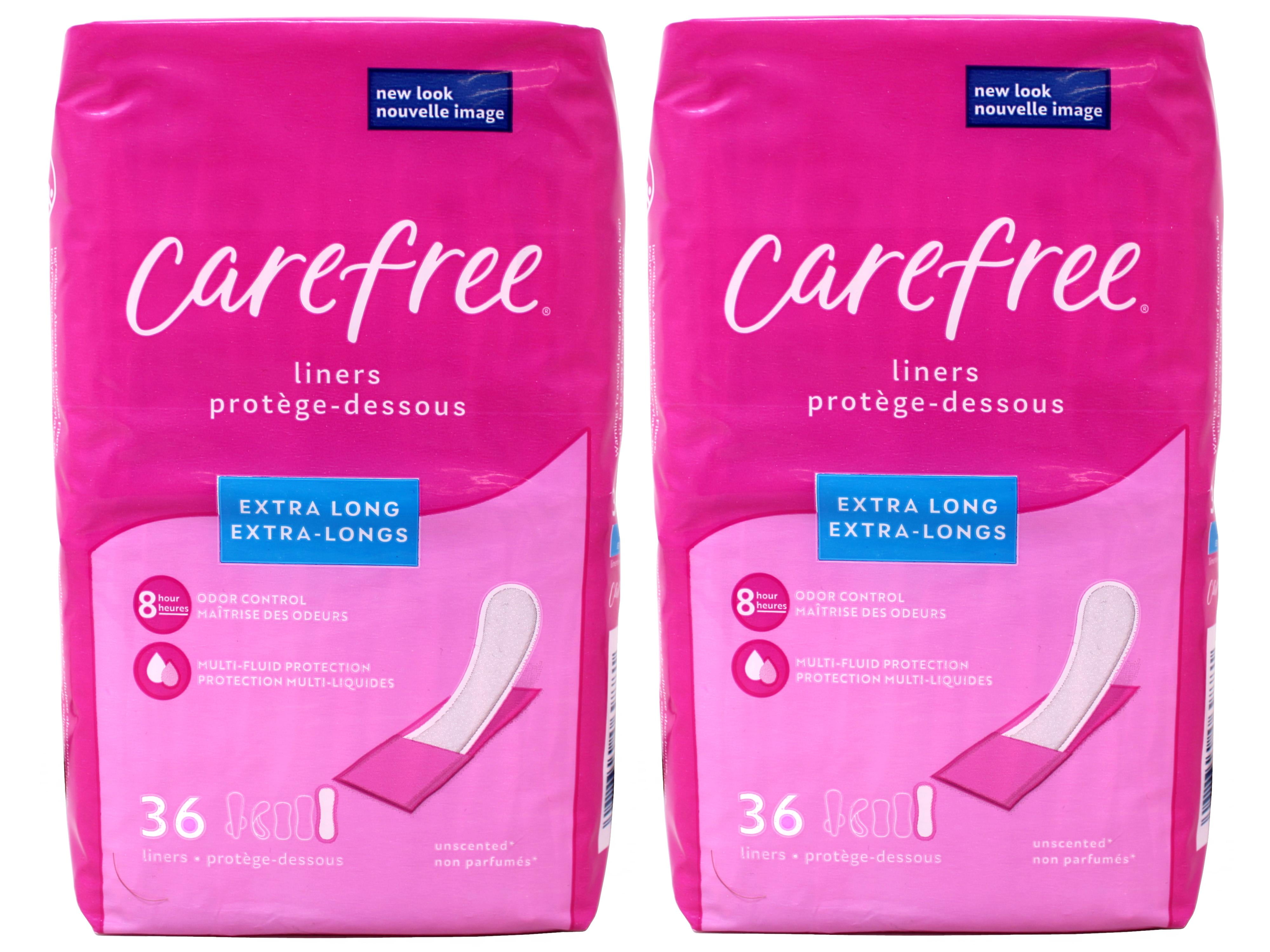 Carefree Acti Fresh Extra Long Pantiliner, Unscented, Body Shape, 36 ...