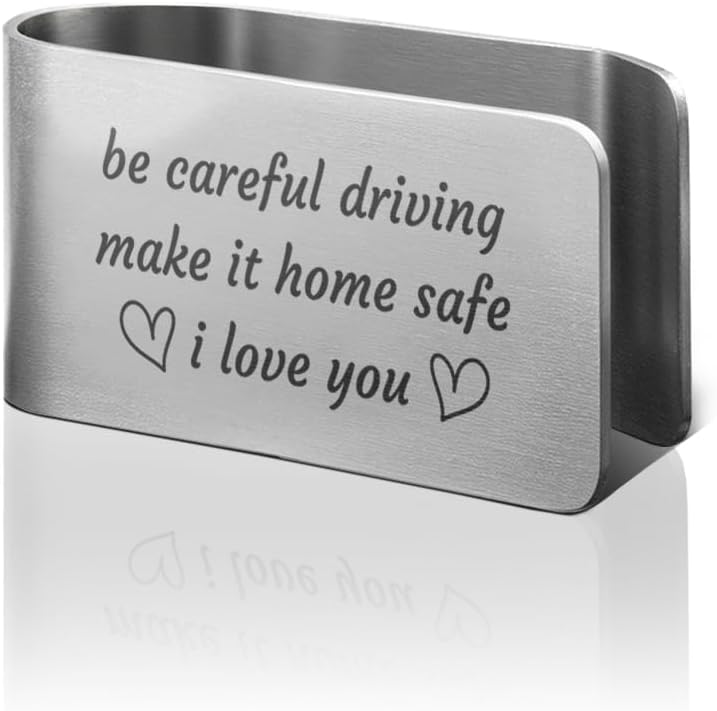 Be Careful Driving Make It Home Safe Engraved Stainless Steel Car Visor ...