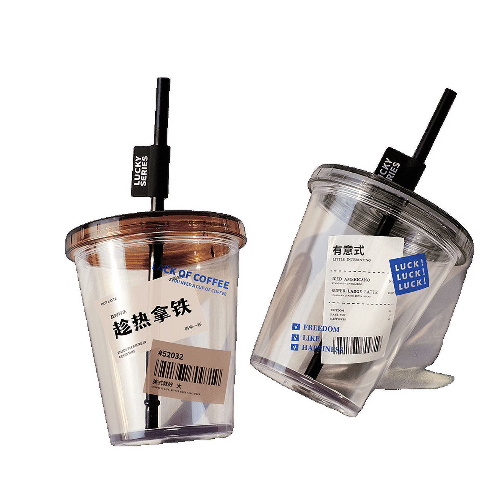 Carefully Selected Cold Brew Straw Cup With Lid Creative Water Cup Ins Style Plastic Cup ...