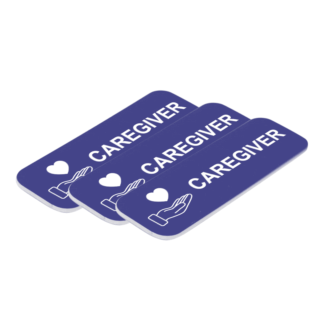Caregiver 1" x 3" Name Tag/Badge, Blue, (3 Pack) - Walmart.com
