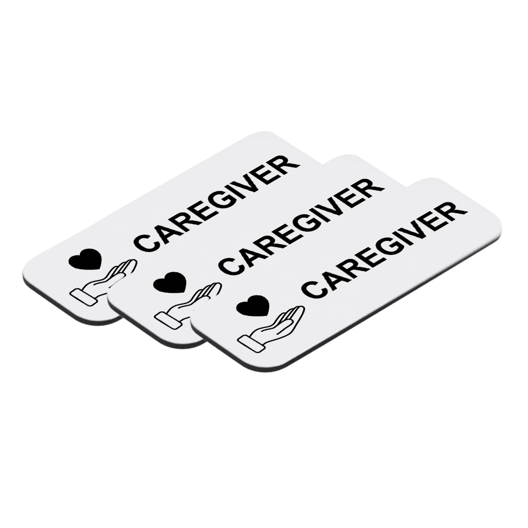 Caregiver 1" x 3" Name Tag/Badge, White, (3 Pack) - Walmart.com